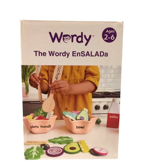 WORDY | Toys | Wordy Ensalada Wooden Salad Playset 3 Pieces English Set ...